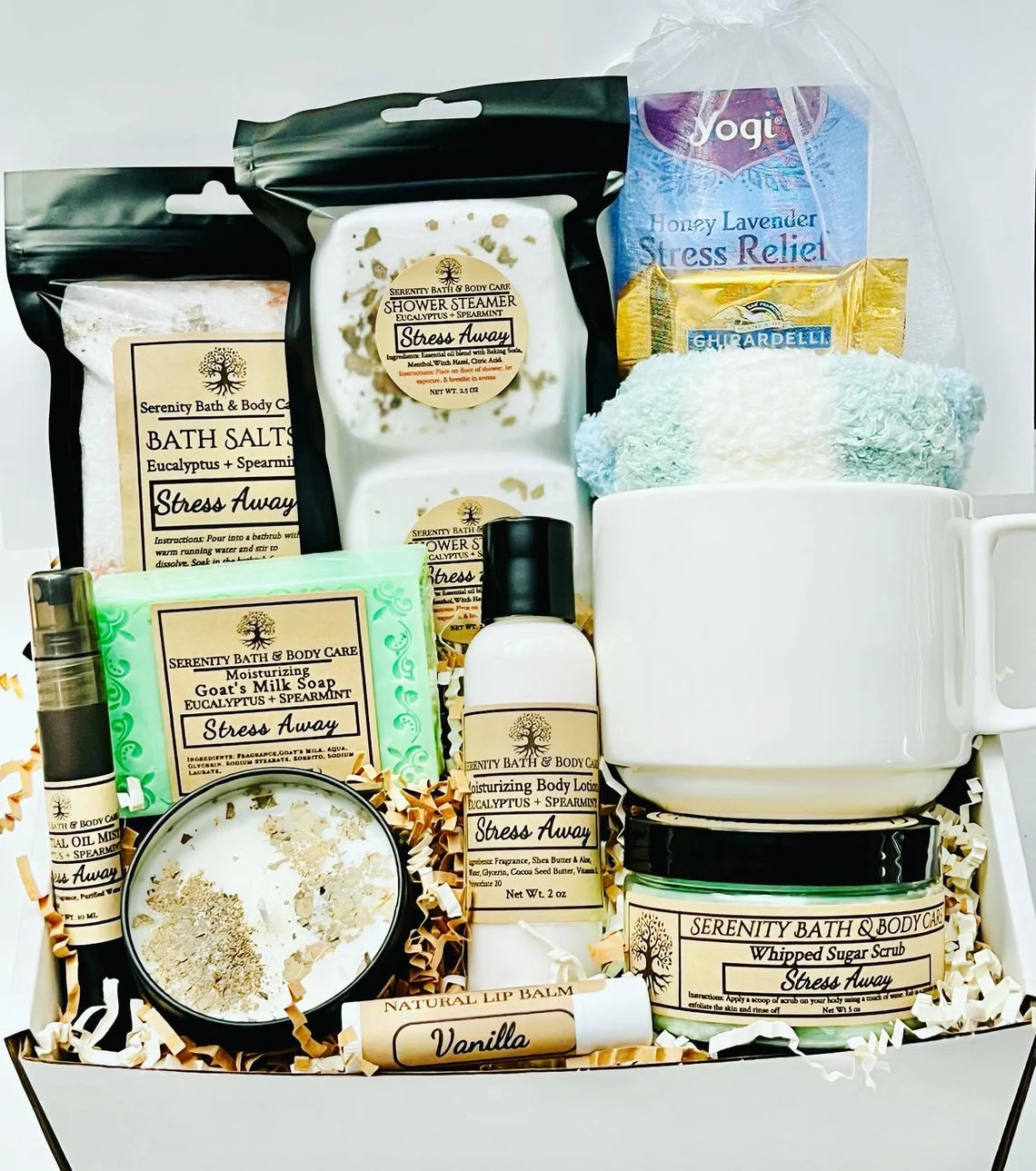 A Birthday Gift for Her, Stress Away Gift Basket, Christmas Gift, Care ...